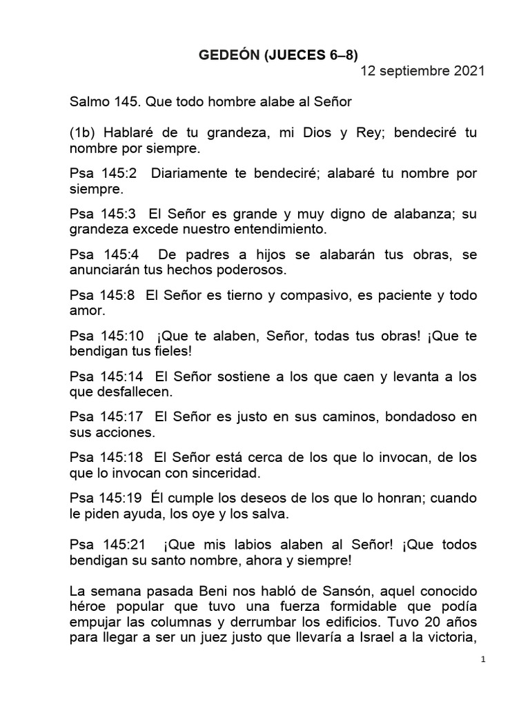 Gedeón | PDF | Sansón | Pecado