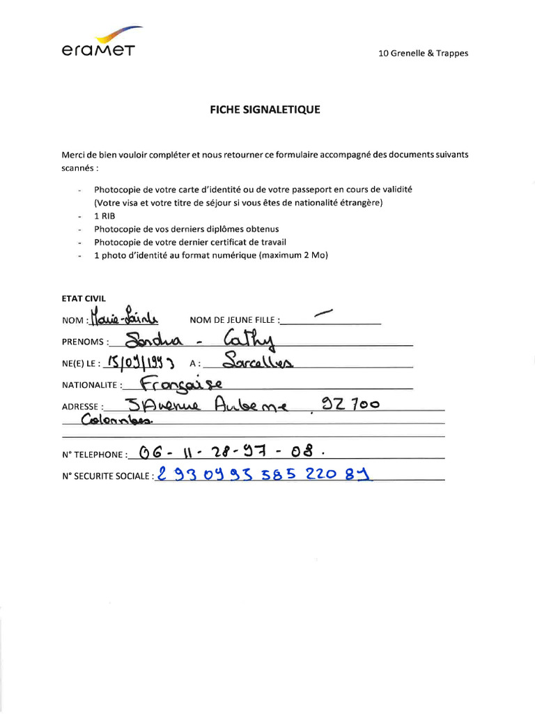Fiche Signalétique | PDF