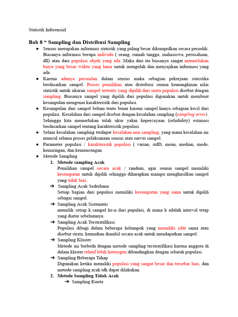 Materi Statistik Inferensial | PDF