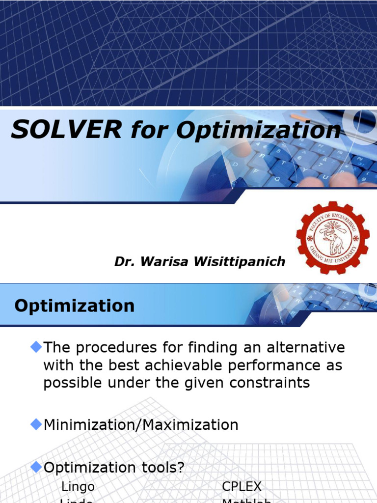 Solver Pdf Mathematical Optimization Sensitivity Analysis