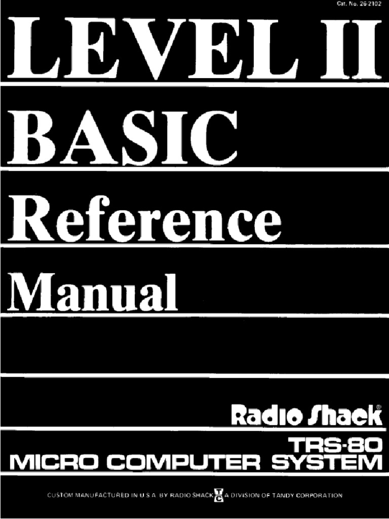 Level Ii Basic Reference Manual 1979 Radio Shack Pdf