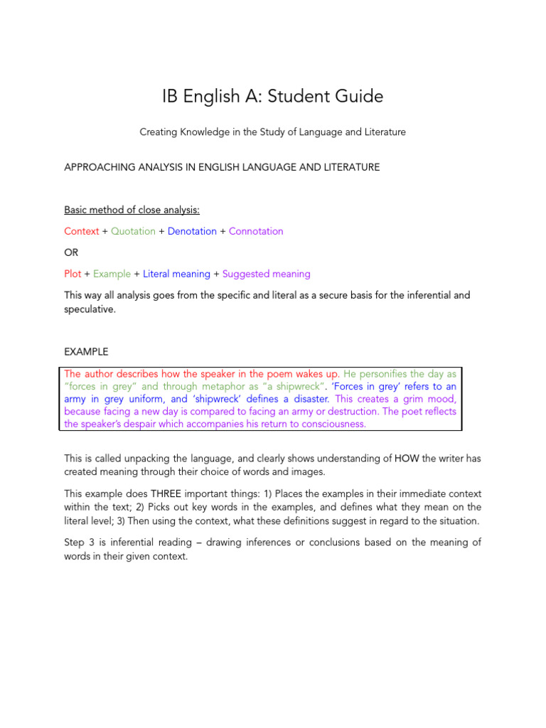 IB English Analysis and Terminology | PDF | Metre (Poetry) | Poetry