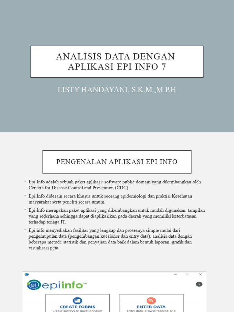 Analisis Data Dengan Epi Info | PDF