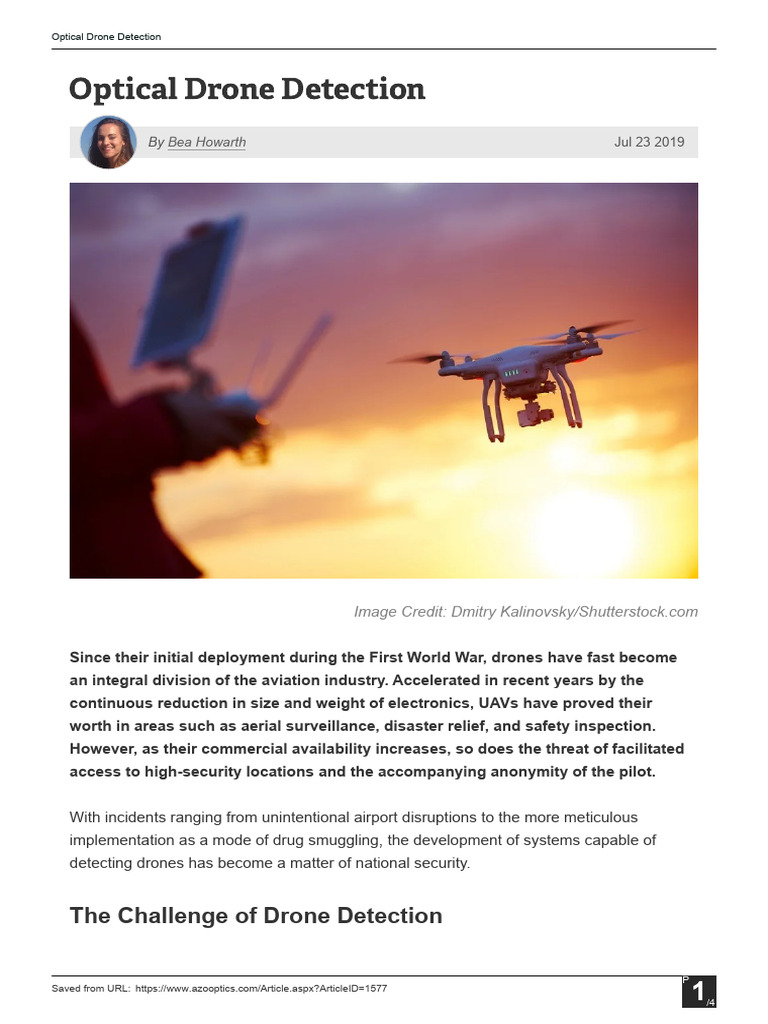 Optical Drone Detection | PDF | Unmanned Aerial Vehicle | Infrared