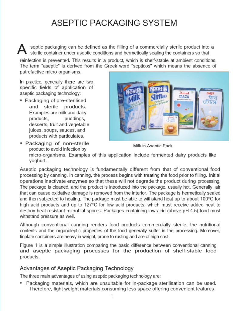 Aseptic Packaging | PDF | Sterilization (Microbiology) | Heat Exchanger