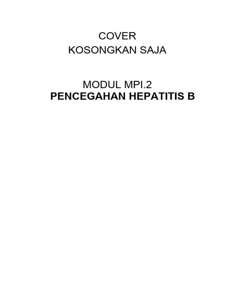 Final - Draft Modul MPI 2 Pencegahan Hepatitis B - V1 Generik | PDF | Pengembangan Diri