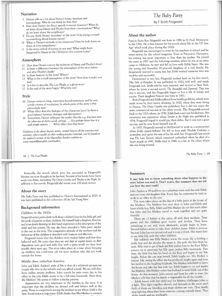 The Baby Party Pre-Reading Exercises | PDF