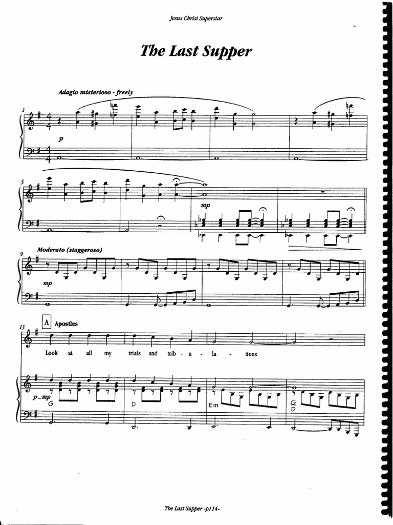 The Last Supper JCS Spartito | PDF