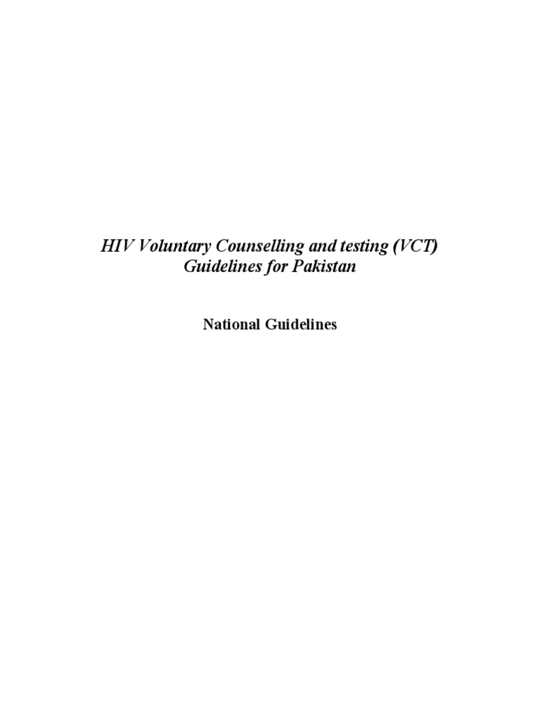 HIV VCT (Voluntary Counselling and Testing) - National Guidelines | PDF ...