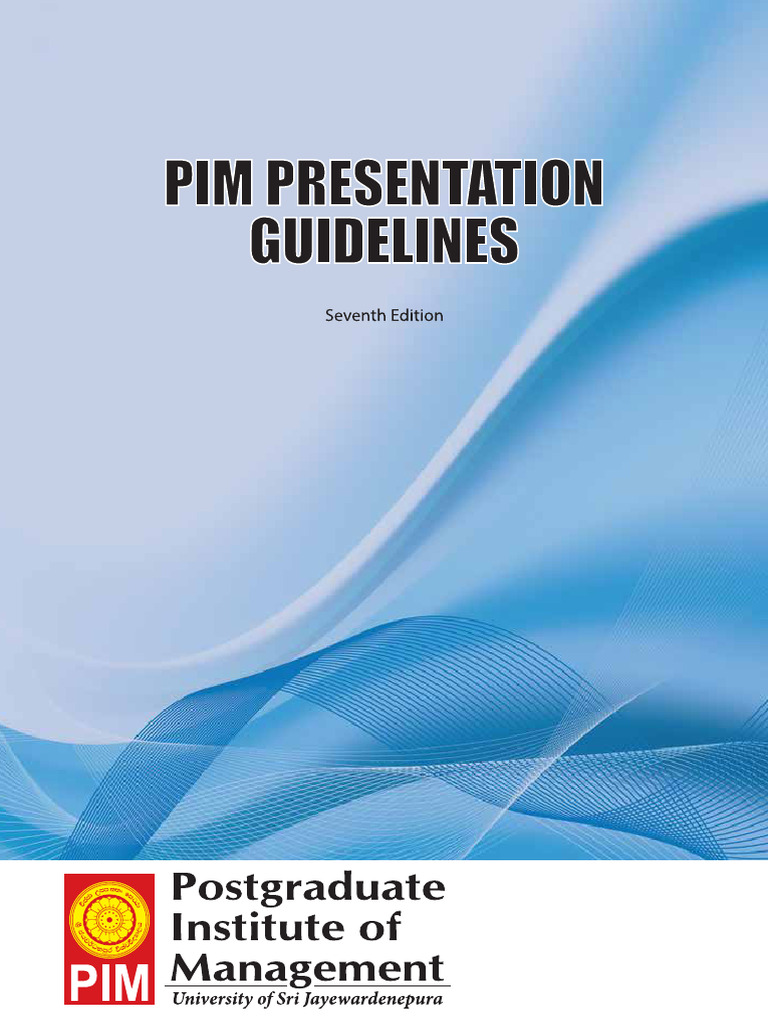 PIM Presentation Guidelines-Seventh Edition | PDF | Citation | Letter Case