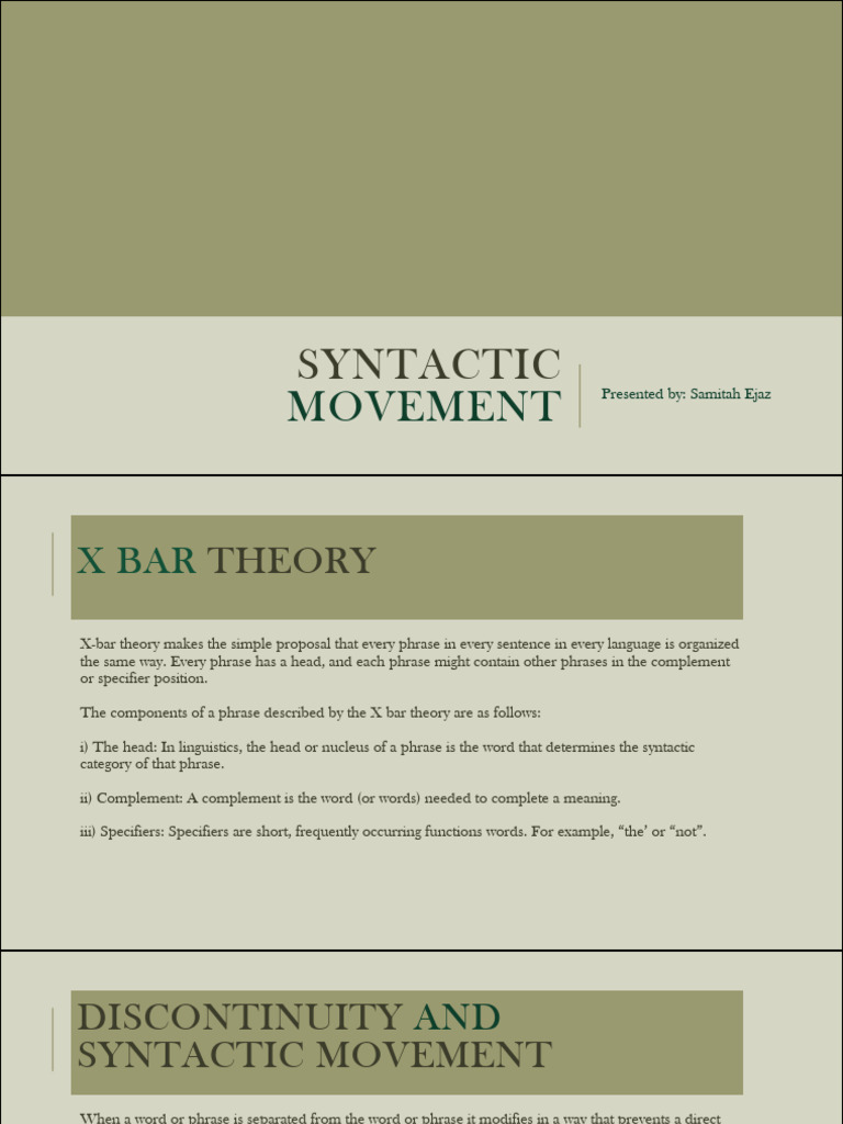 Syntactic Movement | PDF | Phrase | Syntax