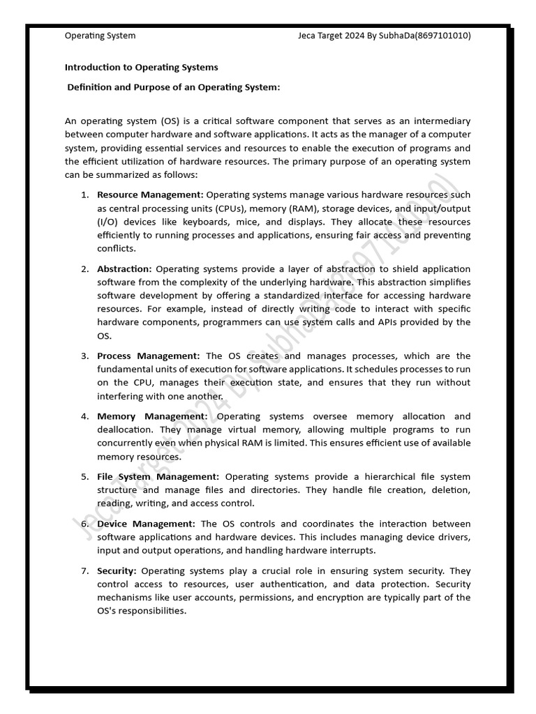 Operating System Pdf Operating System Process Computing