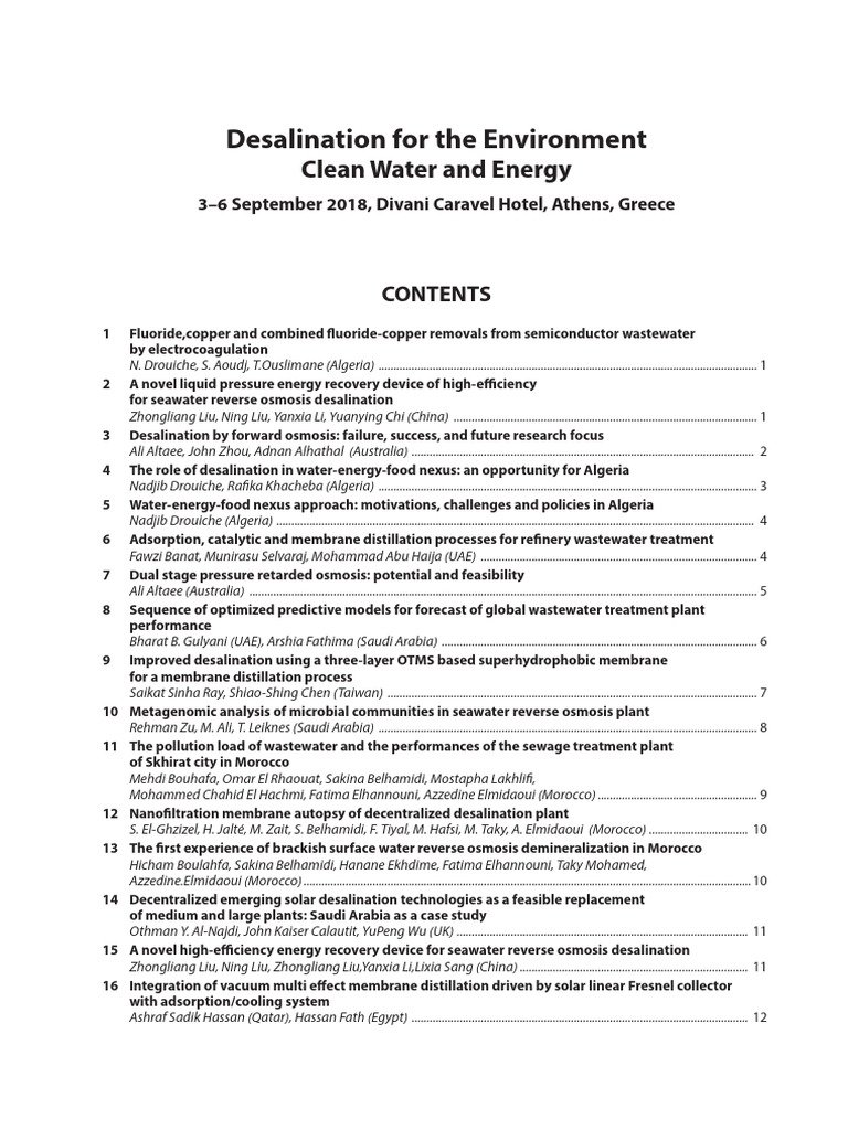 Advances in Desalination Technologies | PDF | Desalination | Membrane