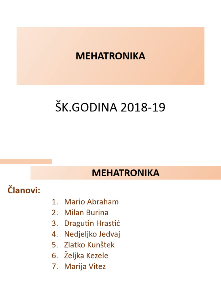 Mehatronika 2018-19 | PDF