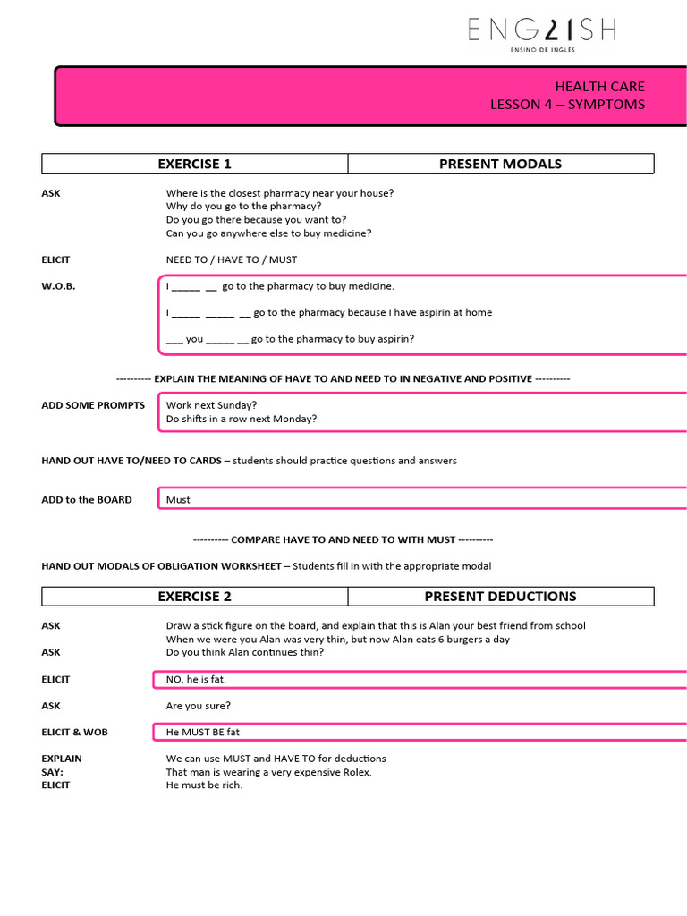 Health Care Lesson 4 | PDF | Medicine | Diseases And Disorders