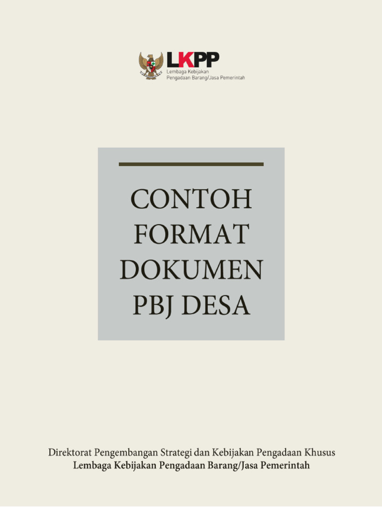 Contoh Format Dokumen Pengadaan Di Desa | PDF