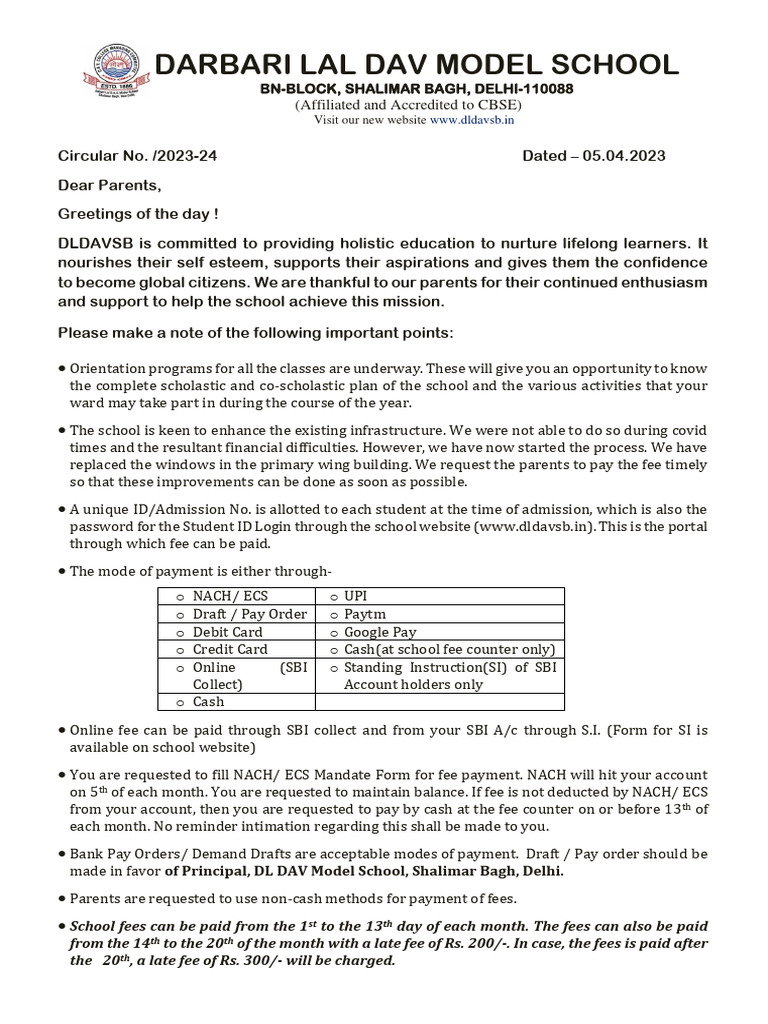Circular Annual - XII | PDF | Fee | Payments
