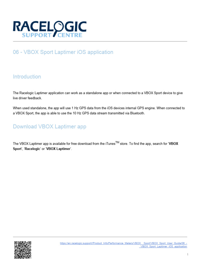 06 - VBOX Sport Laptimer IOS Application | PDF | Mobile App | Ios