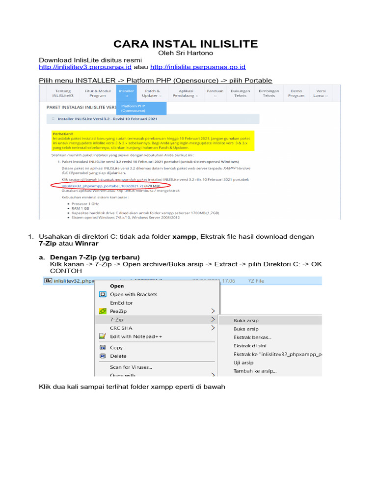 Cara Instal Inlislite | PDF