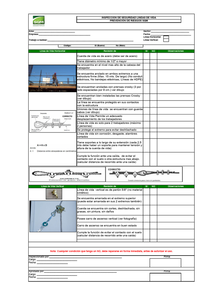Check List Linea de Vida | PDF Check List Linea de Vida | PDF