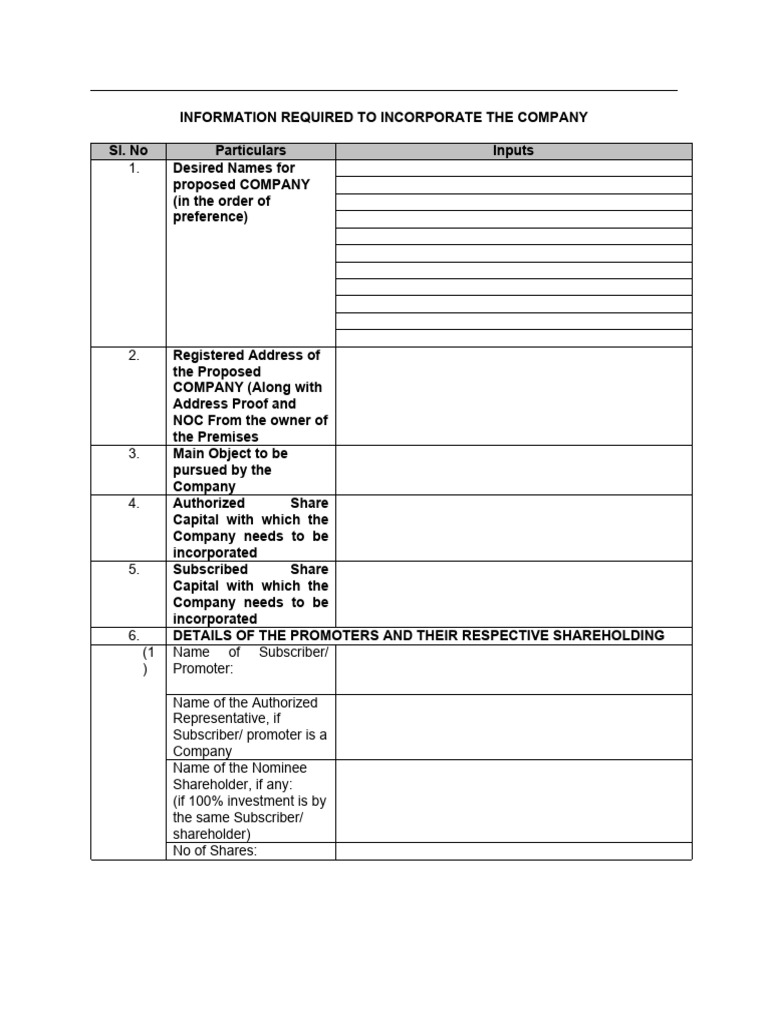 Incorporation Requirement | PDF | Identity Document | Government And ...