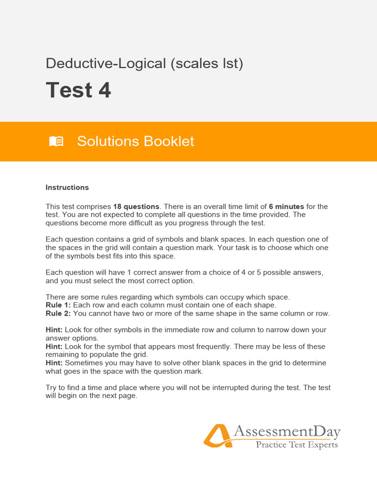 Deductive Logical LST 4 Solutions | PDF