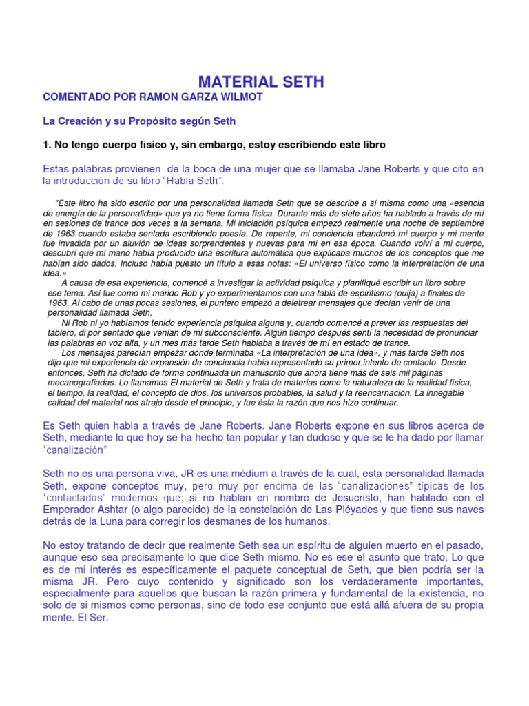 Material Seth Comentado | PDF | Realidad | Hora