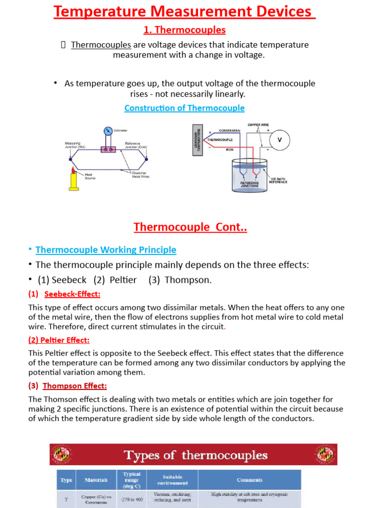 Temperature Measurement Devices Guide | PDF | Electromagnetic Radiation ...