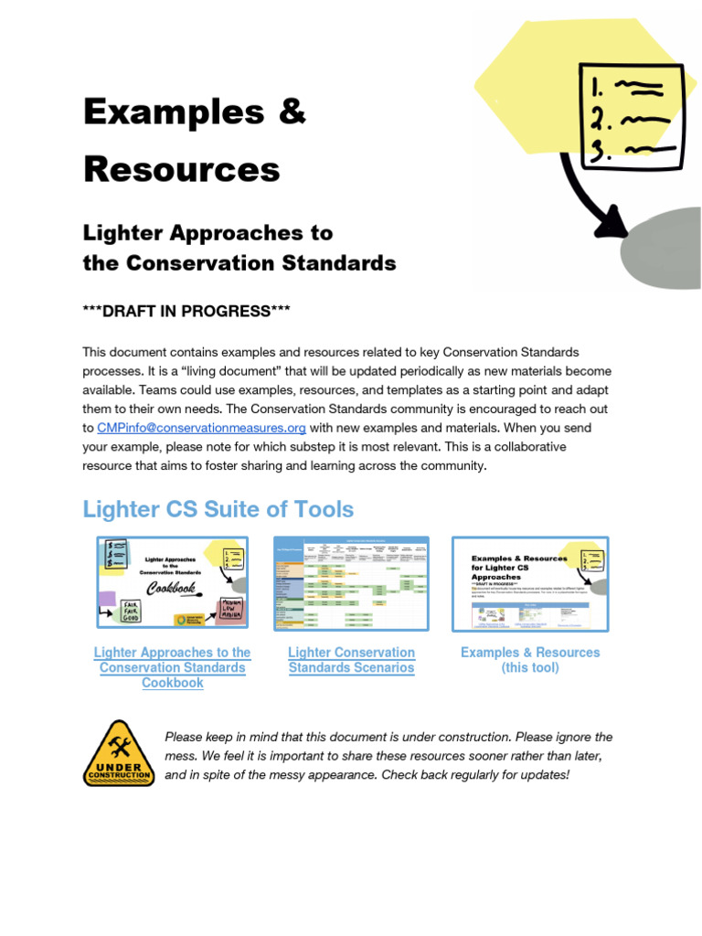 Examples & Resources For Lighter Approaches To The Conservation ...