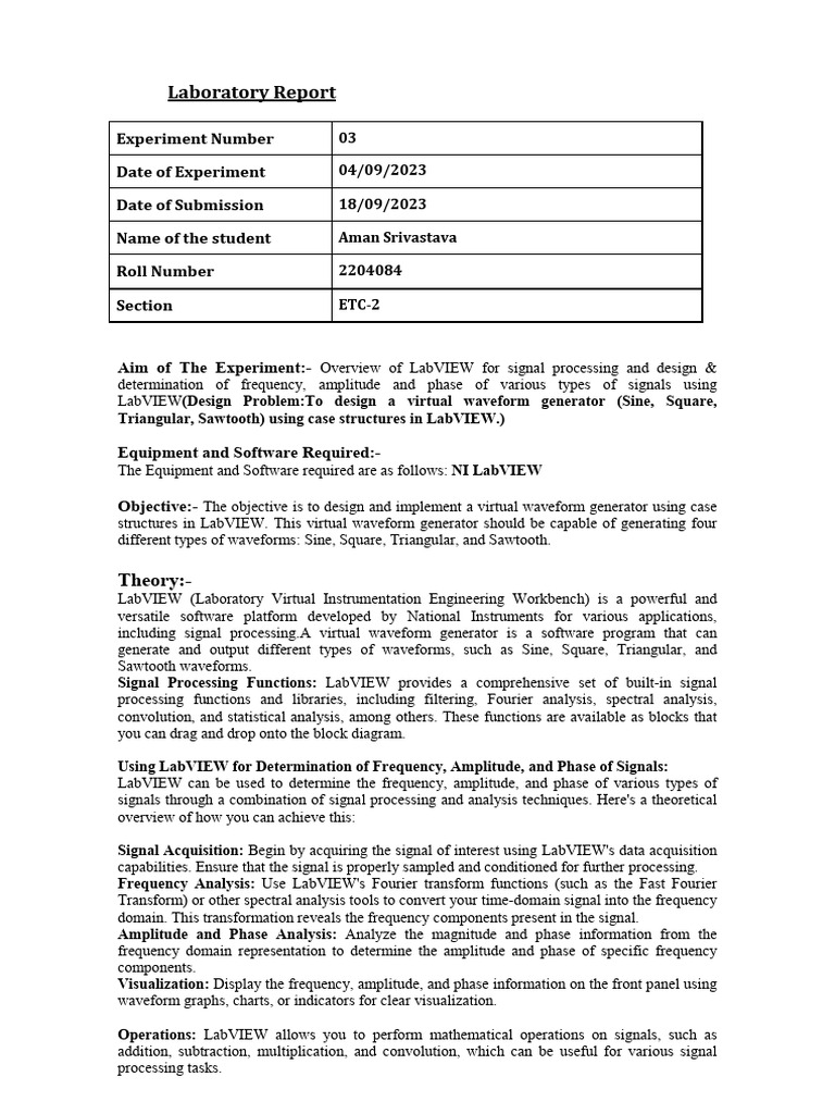 Exp 3 | PDF | Phase (Waves) | Computing