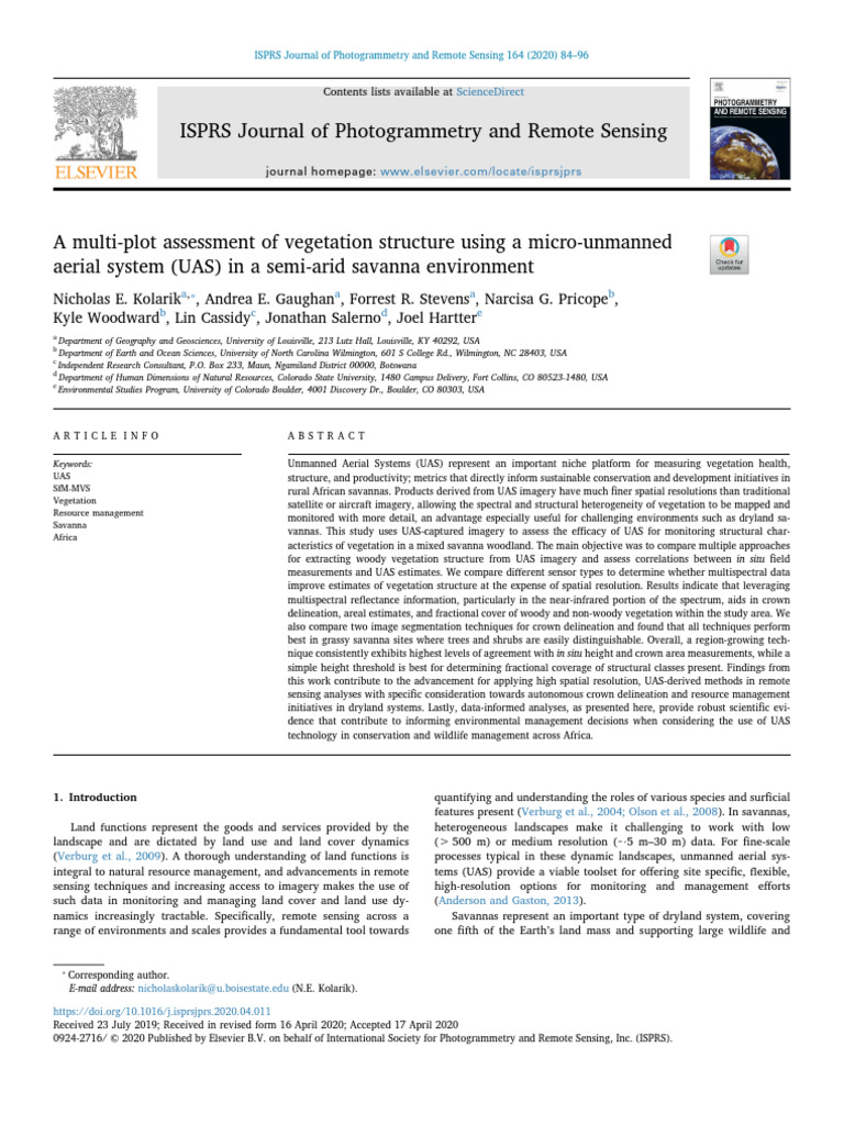 A Multi-Plot Assessment of Vegetation Structure Using A Micro-Unmanned ... A Multi-Plot Assessment of Vegetation Structure Using A Micro-Unmanned ...