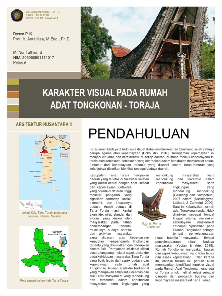Karakter Visual Pada Rumah Adat Tongkonan - Toraja | PDF | Agama ...