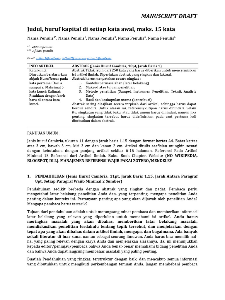 Template Tugas Artikel Ilmiah | PDF