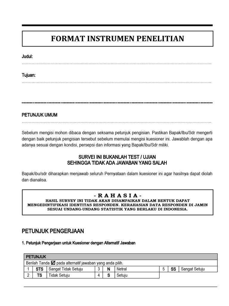 Penyusunan Instrumen Penelitian | PDF