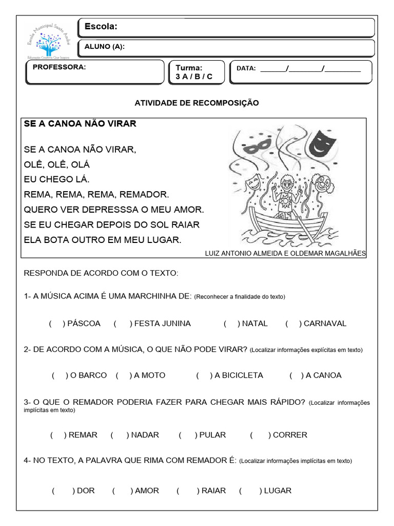 Atvidade de Recomposição 3 Ano | PDF