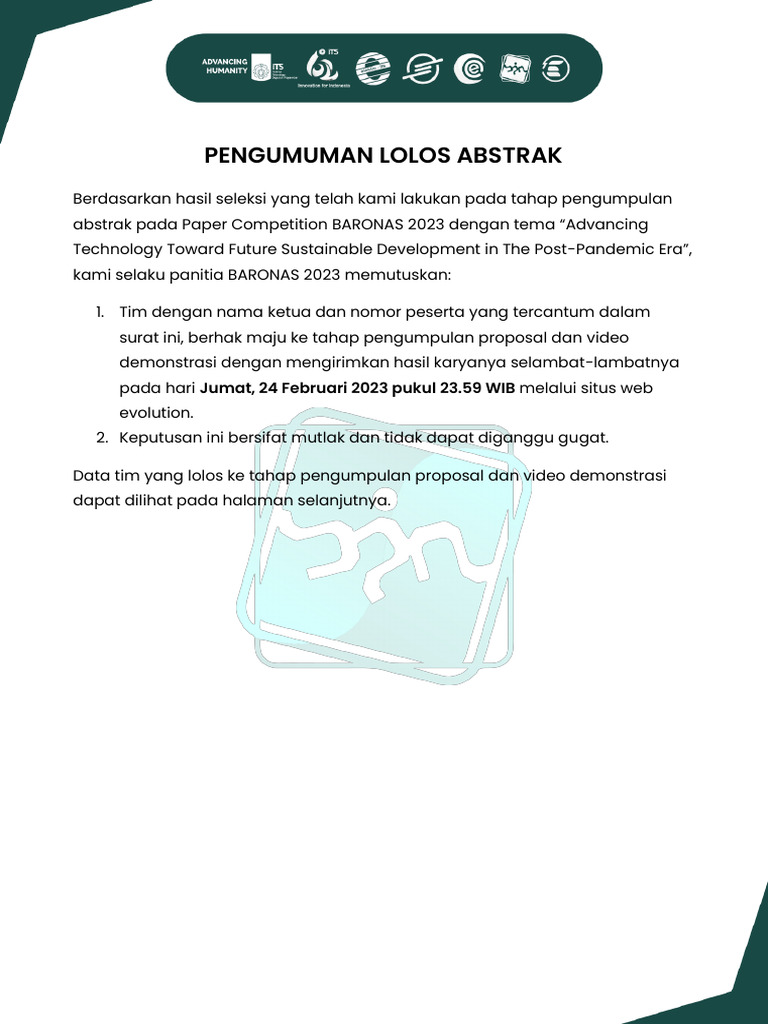 Lolos Abstrak Paper Competition | PDF