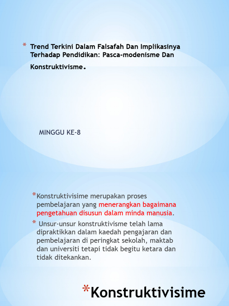 Trend Pendidikan Dan Konstruktivisme | PDF