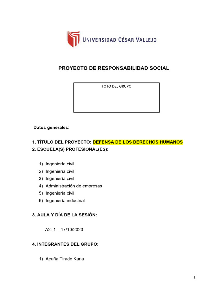 Esquema - Proyecto - Promoción de DDHH | PDF | Metodología de encuesta | Igualdad de género