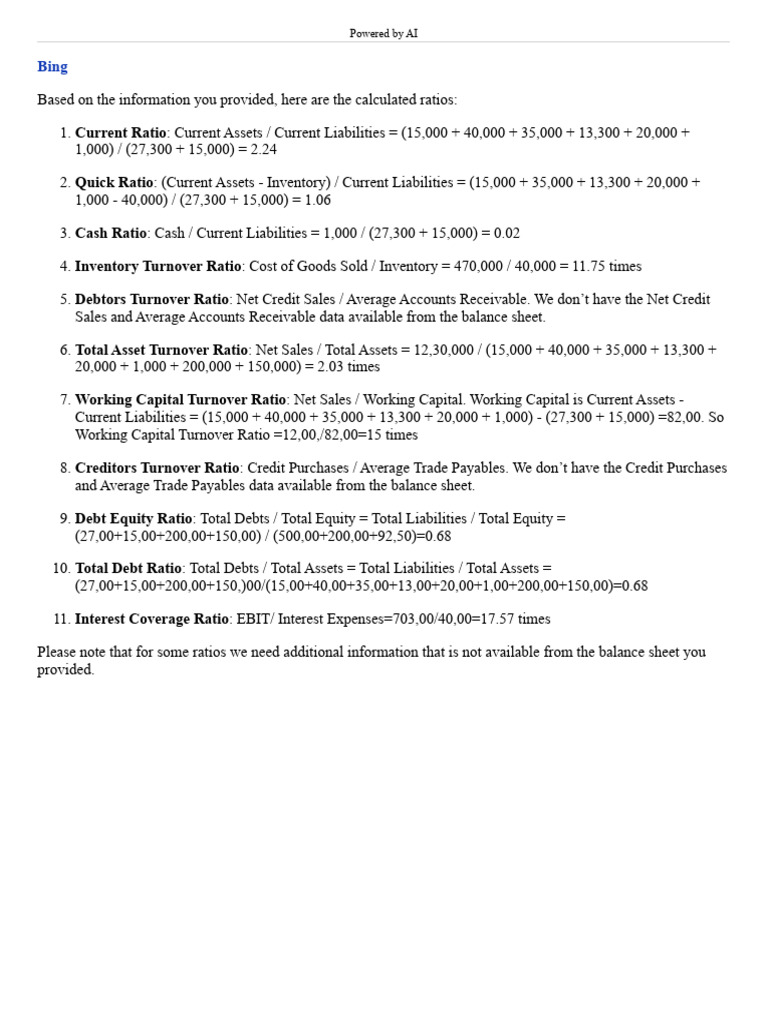Ratios Solved Each Answer | PDF