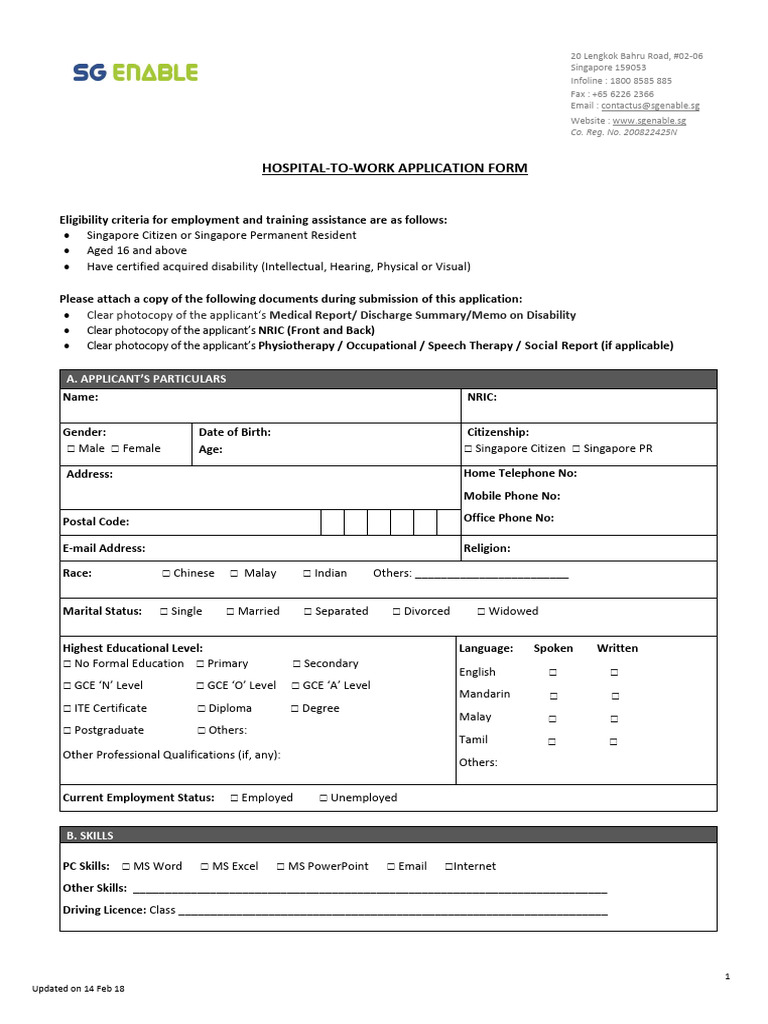 h2w Application Form | PDF | Physical Therapy | Job Interview