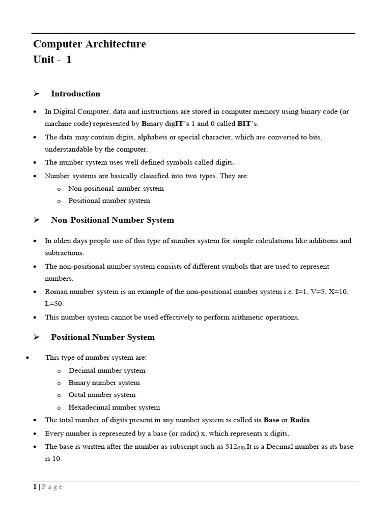 Unit 1-Number System | PDF | Subtraction | Numbers