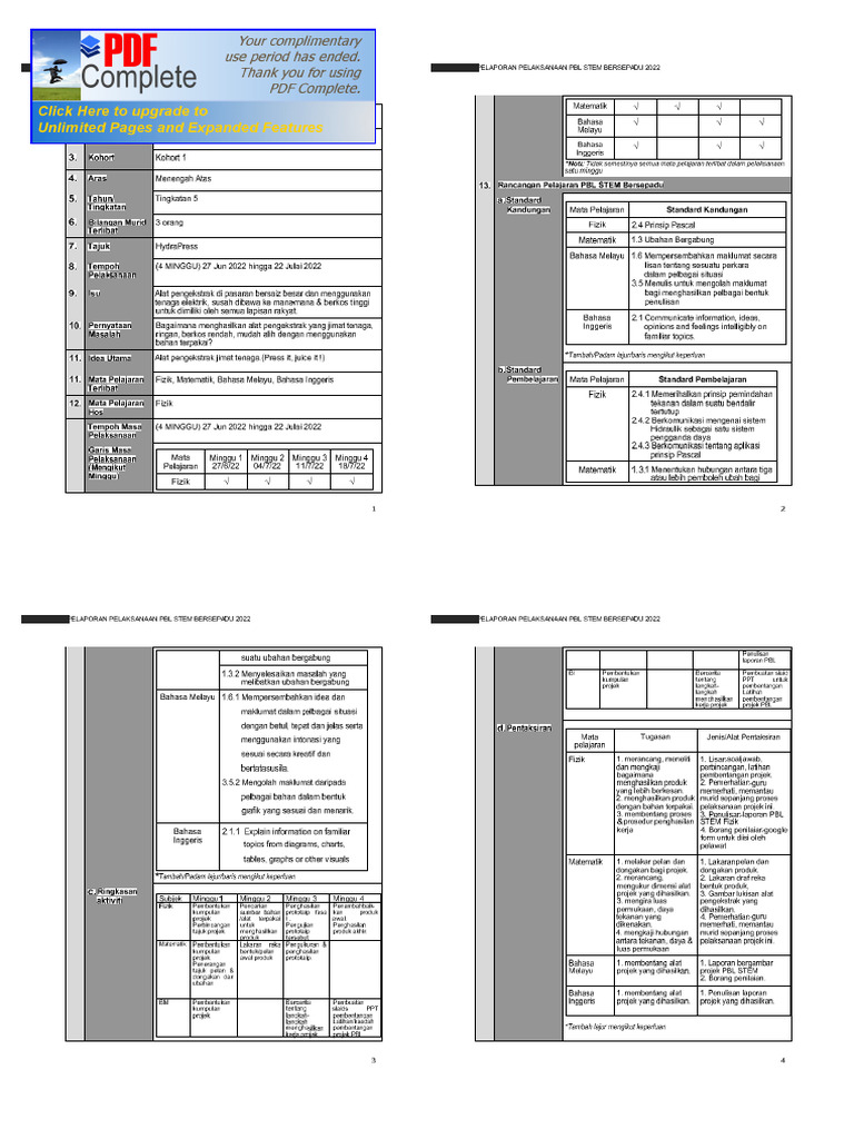 Pelaporan PBL Stem Bersepadu SMK ABC | PDF Pelaporan PBL Stem Bersepadu SMK ABC | PDF