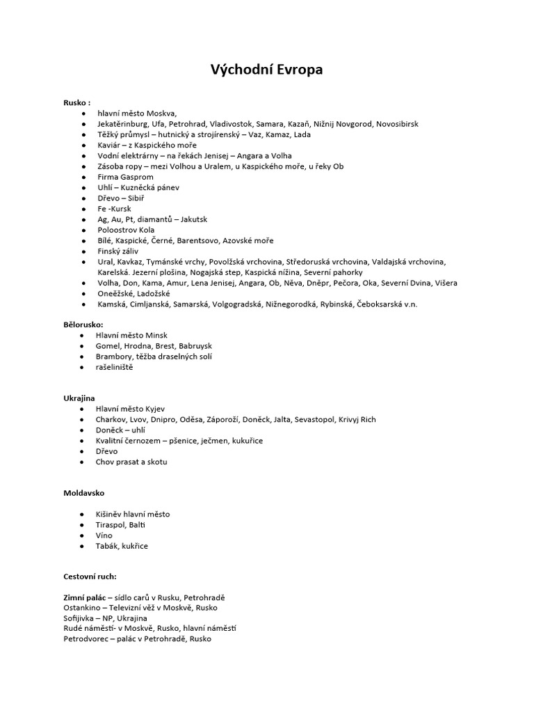 Východní Evropa | PDF