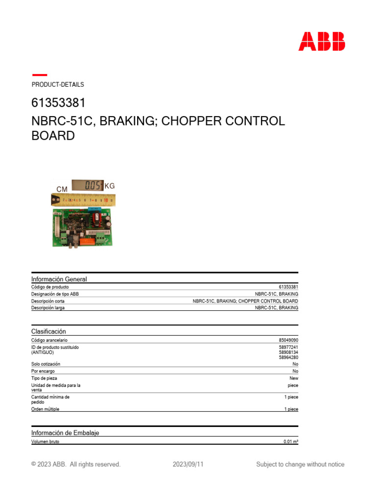 Abb Parts Fiser61353381 | PDF