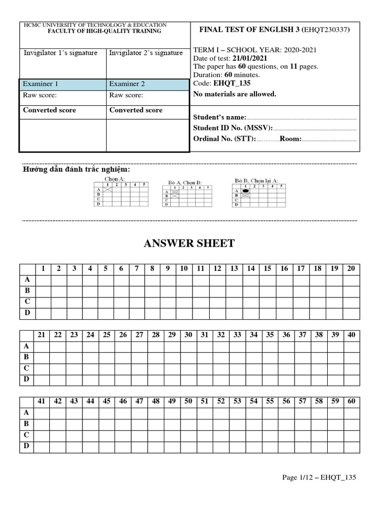 Placement Test | PDF | Ellipsis
