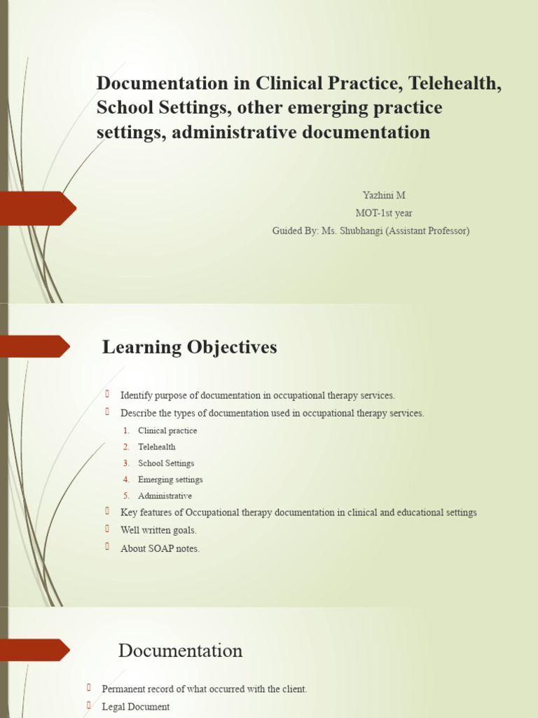 8 Documentation | PDF | Occupational Therapy | Individualized Education ...