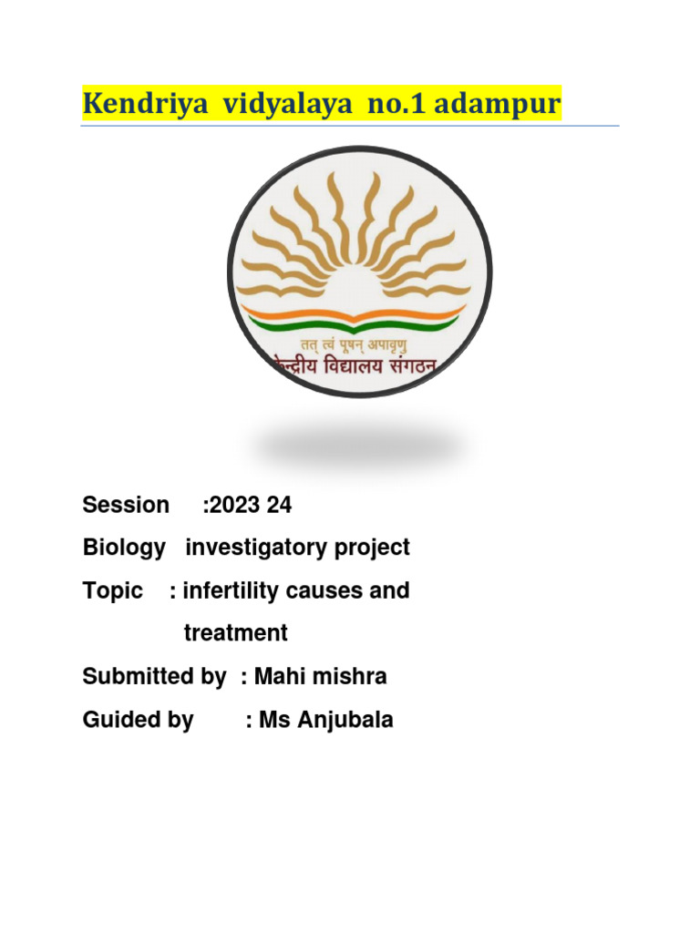 Investigatory Infertility Project | PDF | Infertility | In Vitro ...