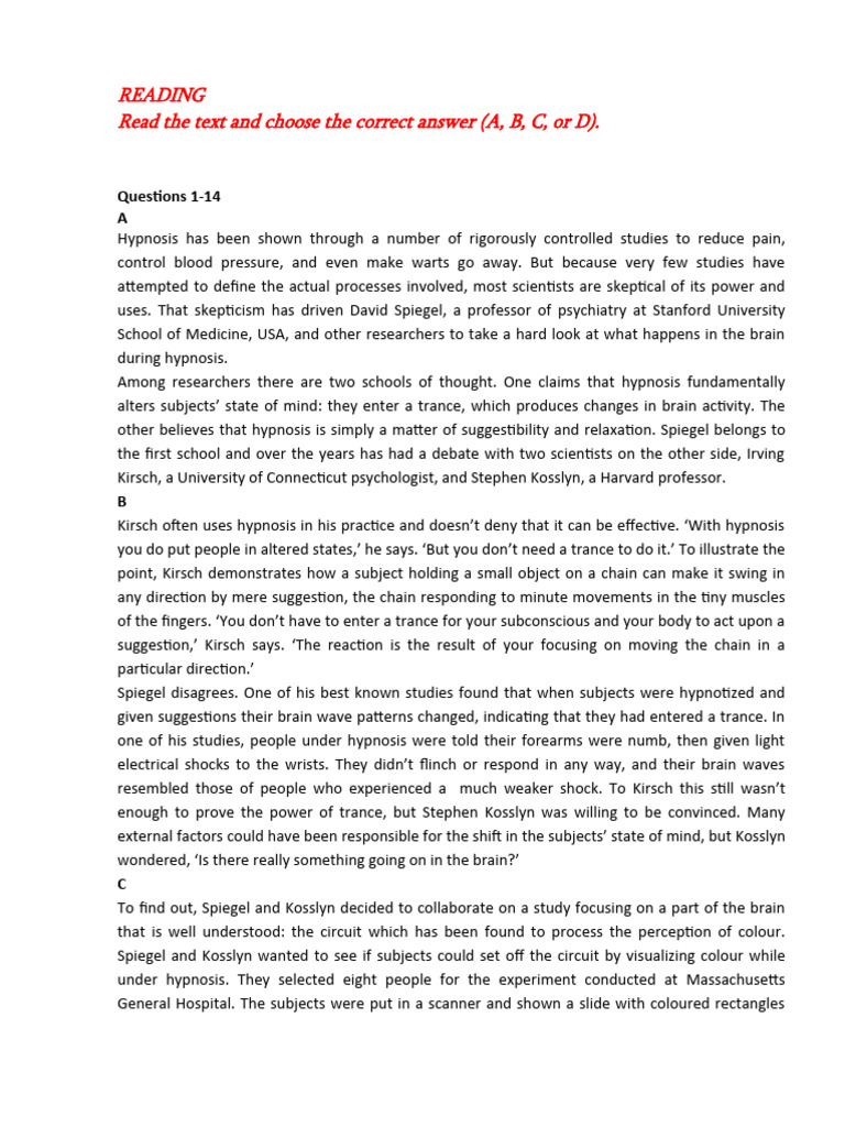 Task 4 5 | PDF | Hypnosis | Psychology