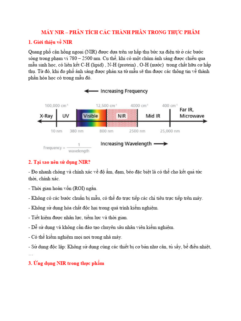 3. MÁY NIR - Ứng dụng trong thực phẩm | PDF