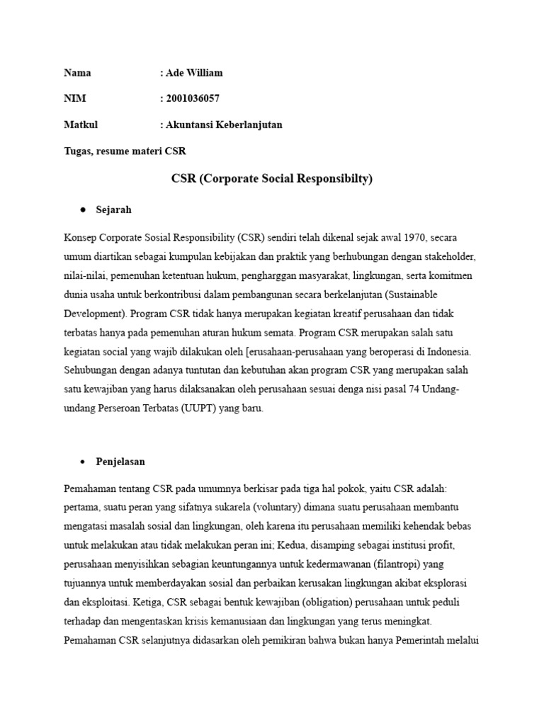 Resume CSR | PDF